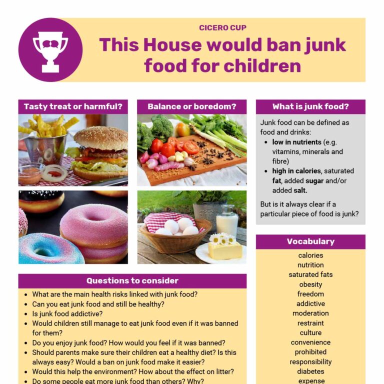 This House would ban junk food for children – Noisy Classroom