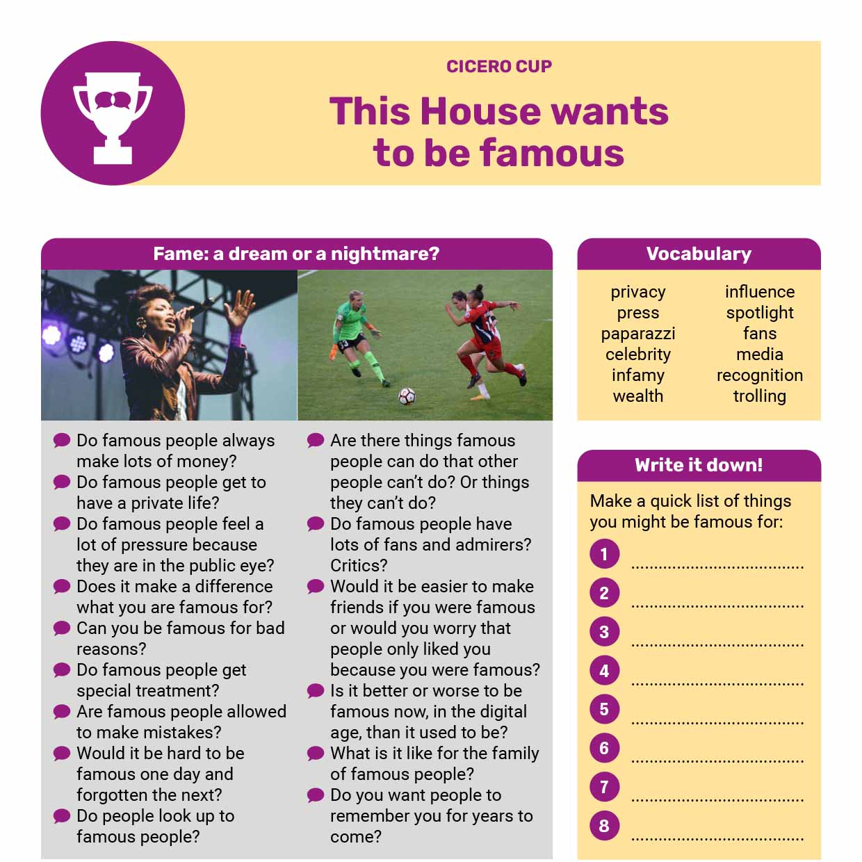 This House wants to be famous – Noisy Classroom